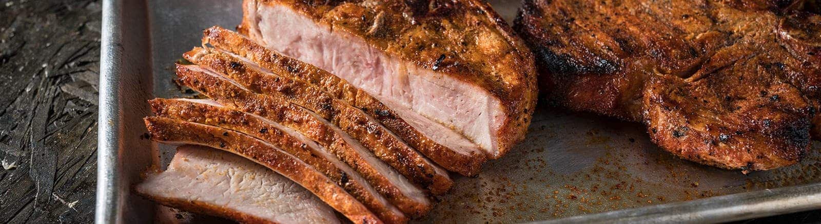 Grilled Pork Porterhouse Steak | Ultra Modern Pool and Patio