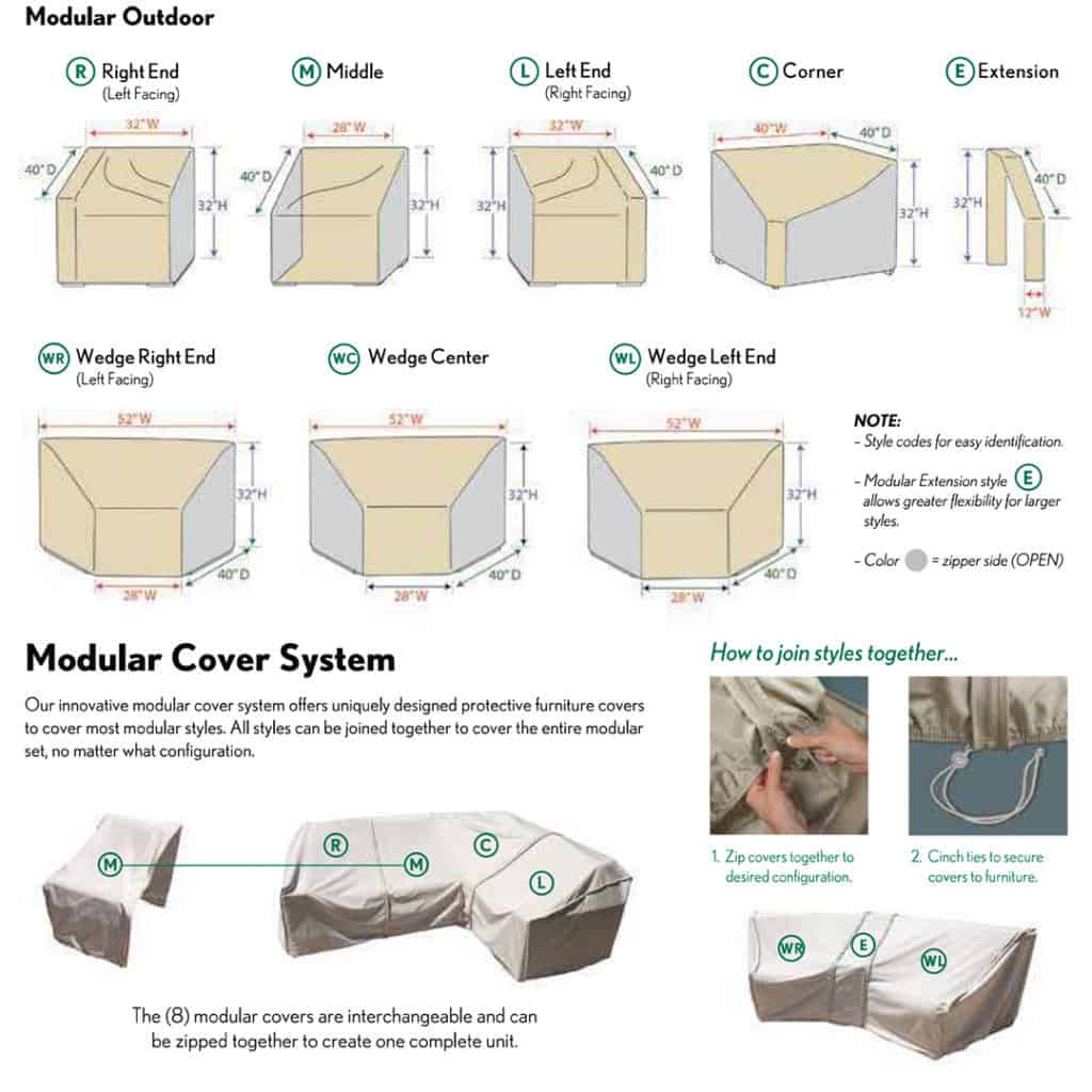 Modular Extension Sectional Cover CP405 - Ultra Modern Pool & Patio